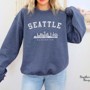 Seattle Sweater, Seattle Sweatshirt, Seattle Washington Crewneck ...
