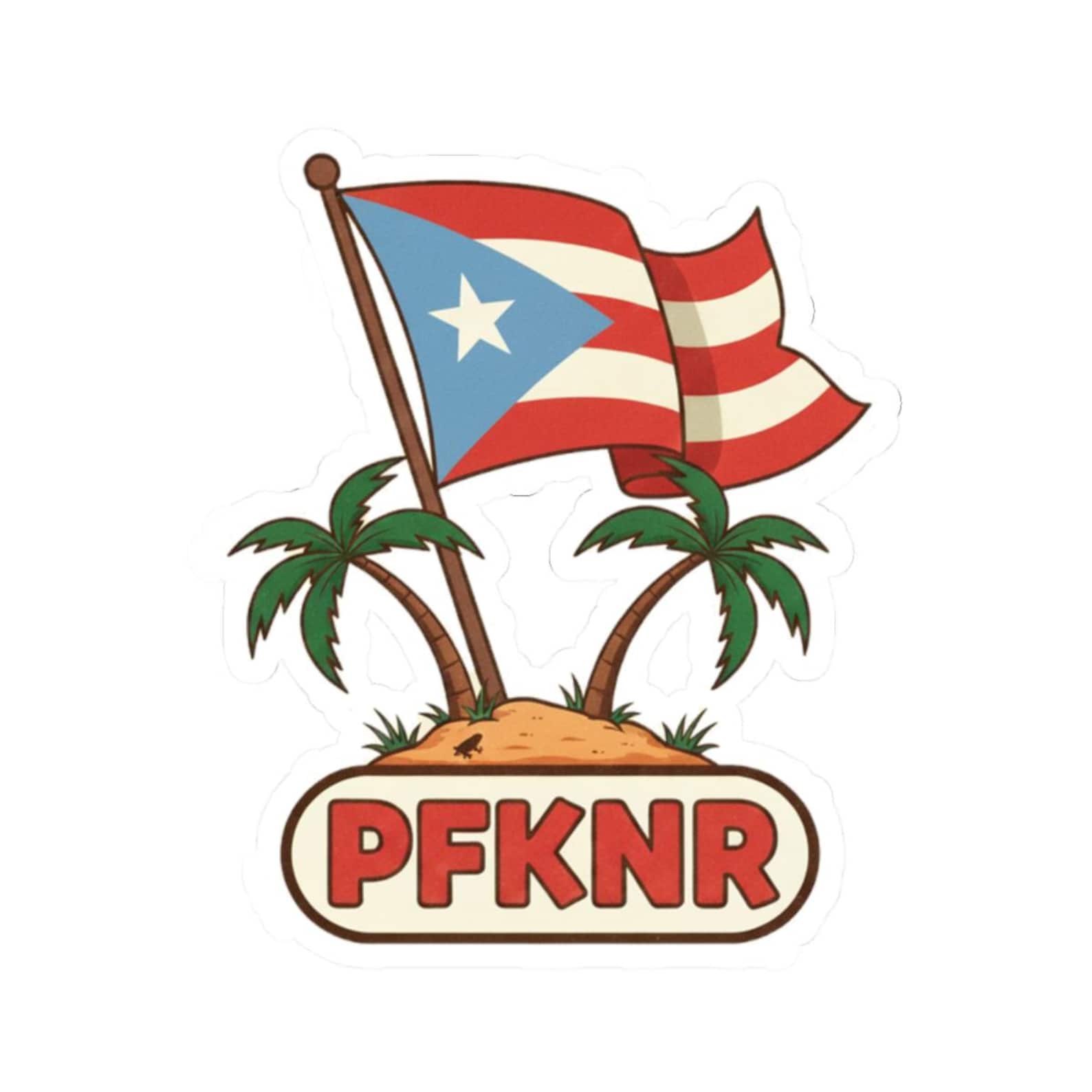 PFKNR Sticker, Yo Soy De PFNKR Decal, Puerto Rican Flag Palm Trees ...