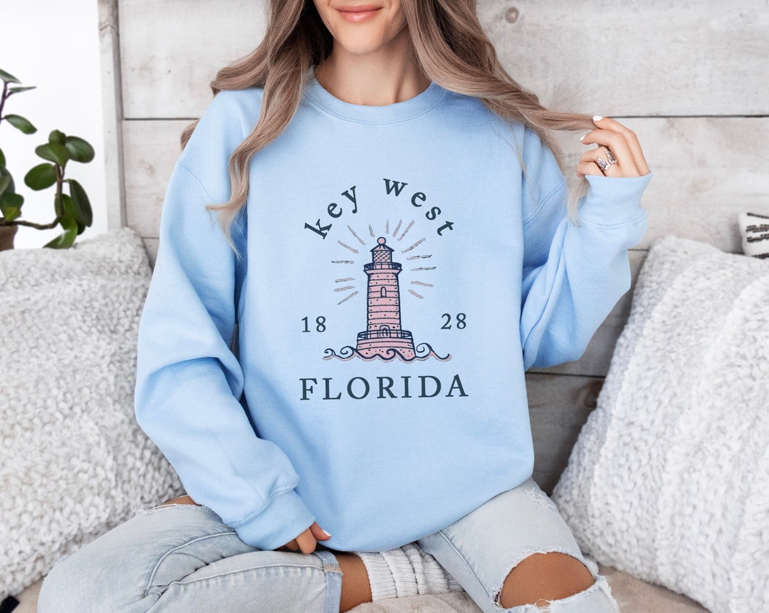 Key West Sweatshirt, the Keys Crewneck Pullover, Cute Lighthouse ...