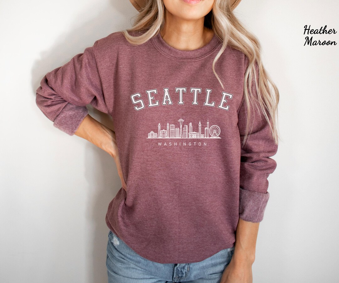 Seattle Skyline Sweatshirt, Seattle WA Sweater, City of Seattle ...
