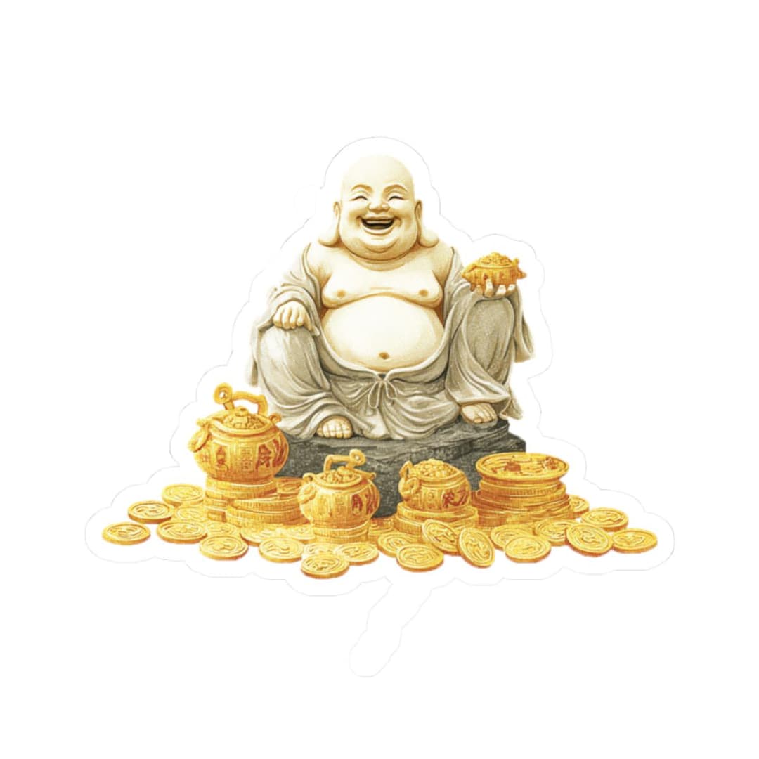 Laughing Buddha Sticker, Lucky Buddha Decal, Buddhism Art, Spiritual ...