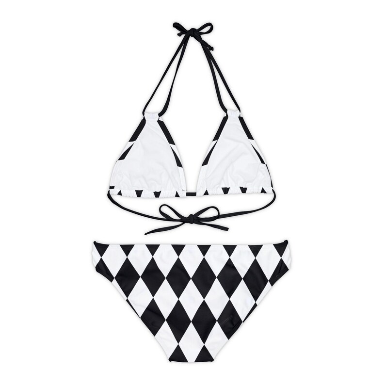60s Pattern Bikini, Mod Diamond Pattern Bikini, Fashionable Summertime ...