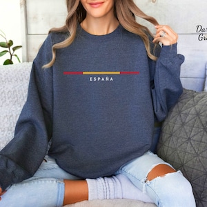 Espana Sweatshirt, Minimalist Spain Flag Crewneck, Spanish Flag Gift ...