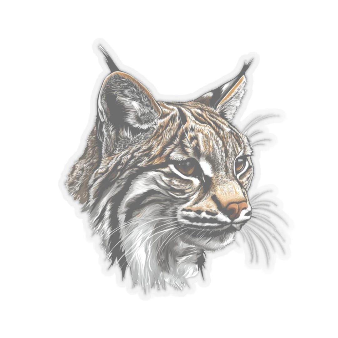 Bobcat Sticker, Big Cat Cute Vinyl Decal, Big Cat Phone Sticker, Animal ...