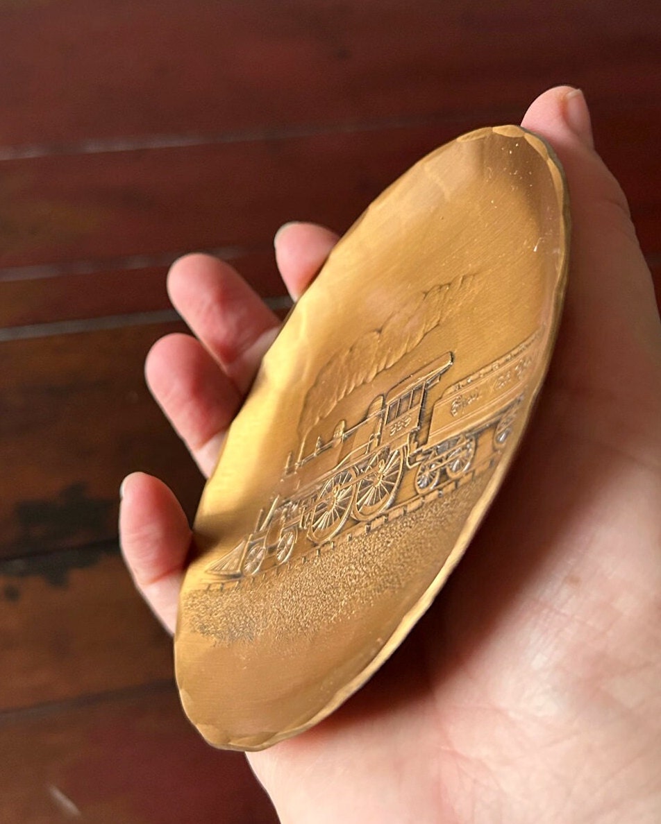 Vintage Wall Decor, Wendell August Solid Bronze Forge 999 Train Plate ...