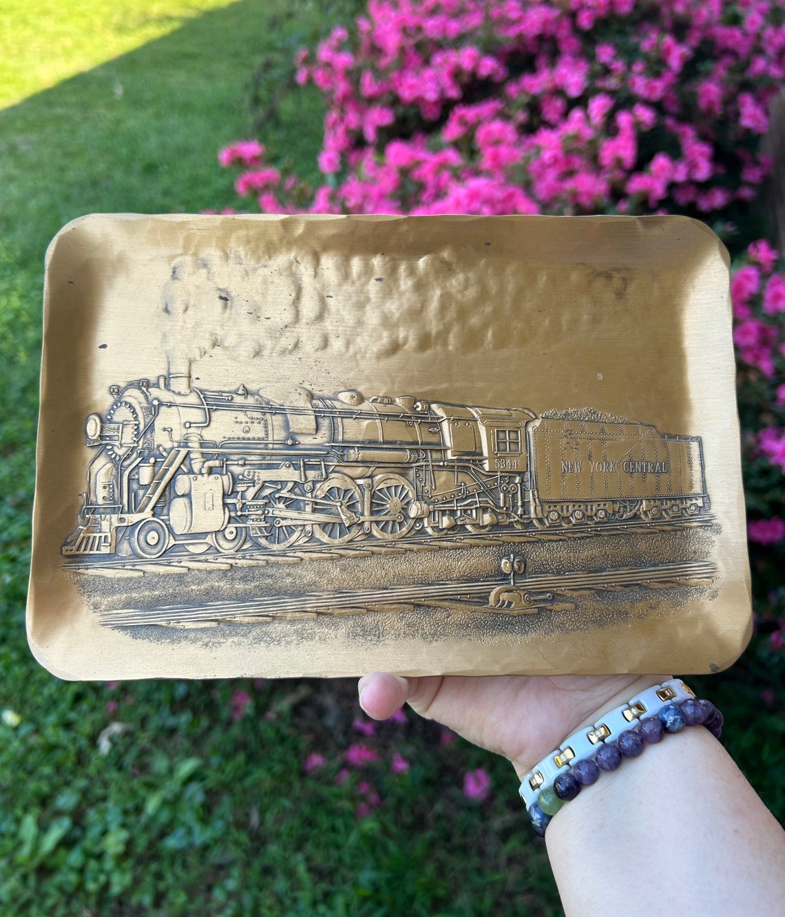 Vintage Wendell August Solid Bronze Forge New York Central Train Plate ...