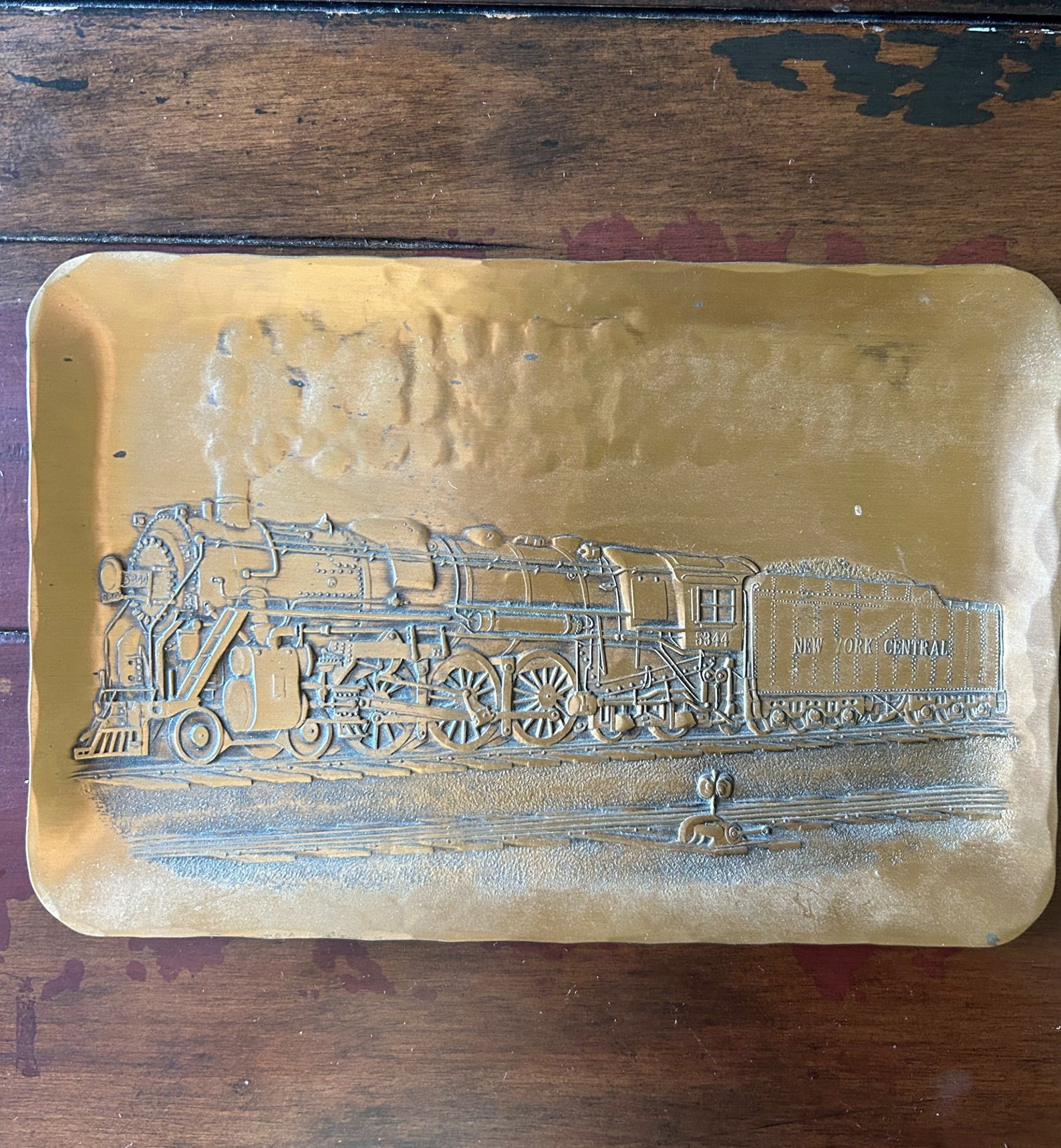 Vintage Wendell August Solid Bronze Forge New York Central Train Plate ...