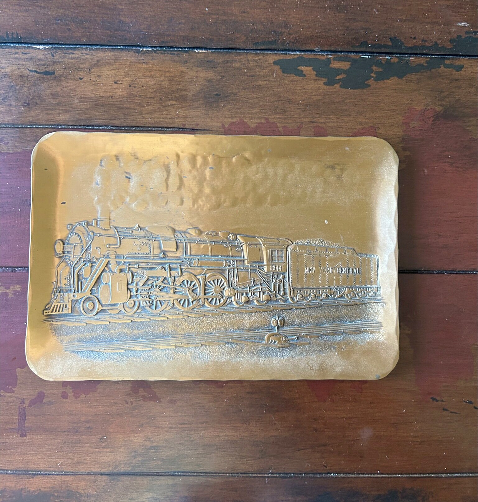 Vintage Wendell August Solid Bronze Forge New York Central Train Plate ...