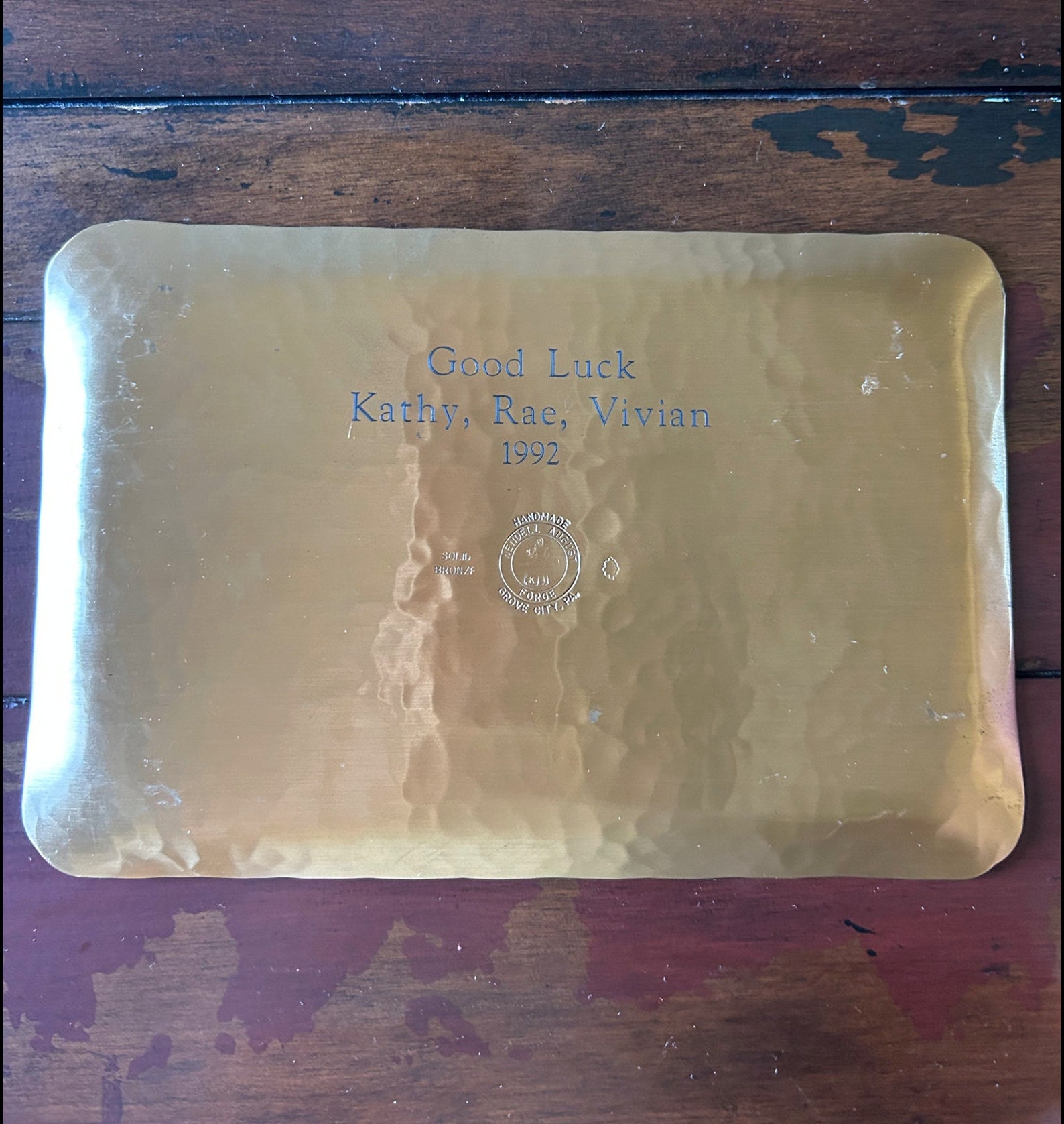 Vintage Wendell August Solid Bronze Forge New York Central Train Plate ...