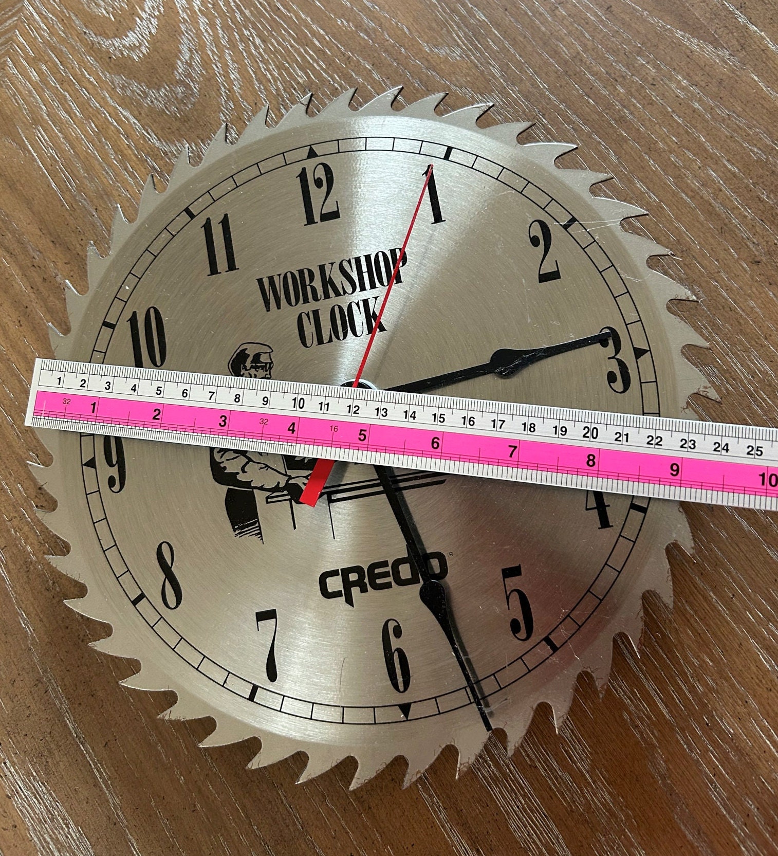 Vintage the Original Credo Workshop Clock, Craftsman Metal Steel Saw ...