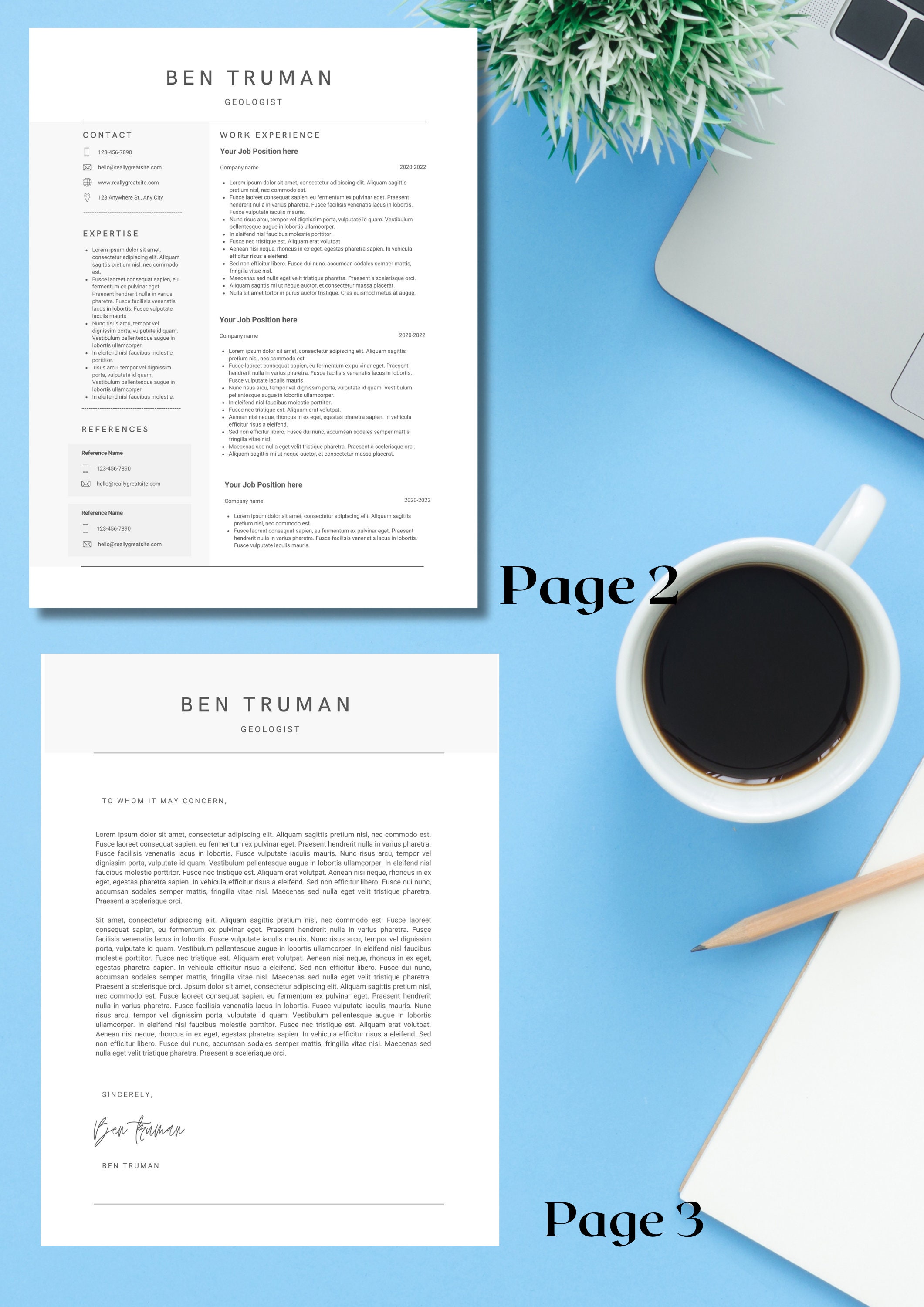 Resume Template, CV Template Clean, Professional Resume ATS Friendly ...