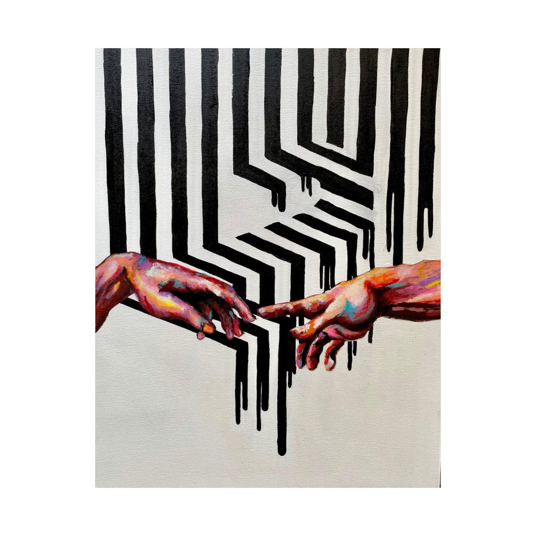 Creation of Adam Modern Original Printing Satin Print - Etsy