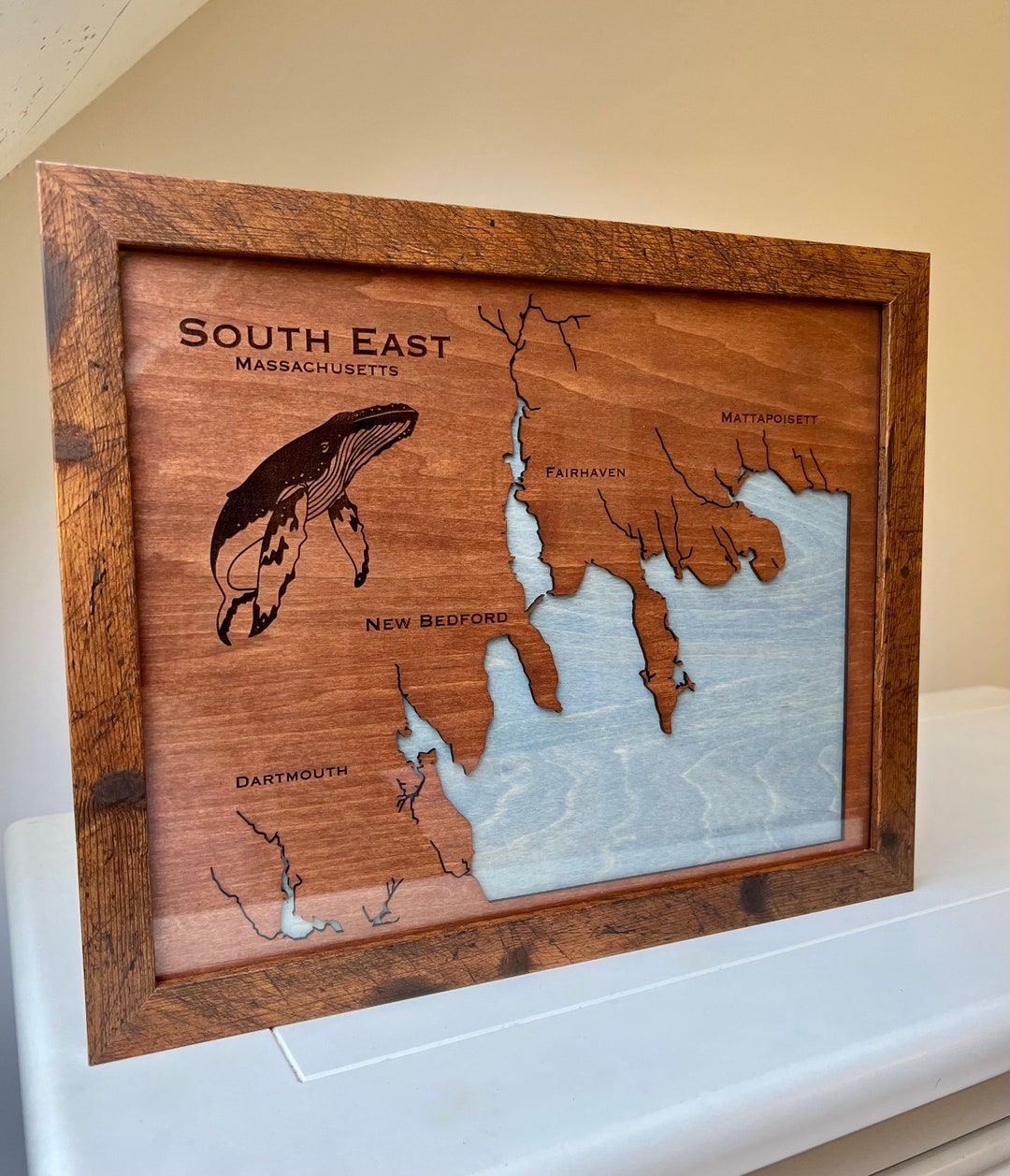 Custom Wood Stained Map 11x14 Framed - Etsy