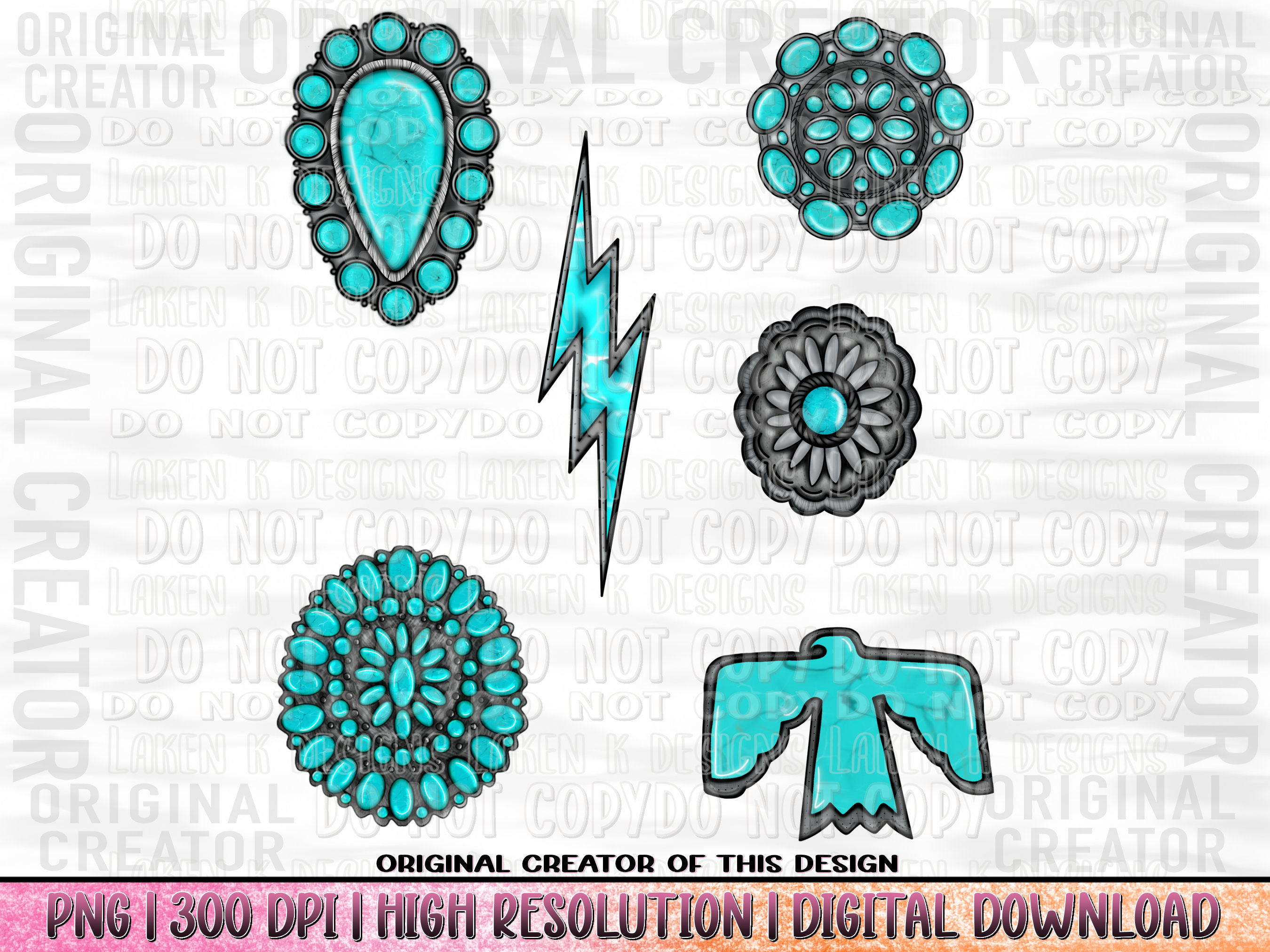 Turquoise Jewelry Png Western Jewelry Png Western Sublimation Design ...
