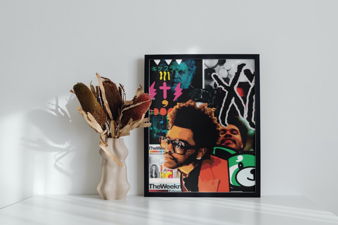 Aesthetic Collage Painting the Weeknd Wall Art Trendy Wall Art Colorful ...