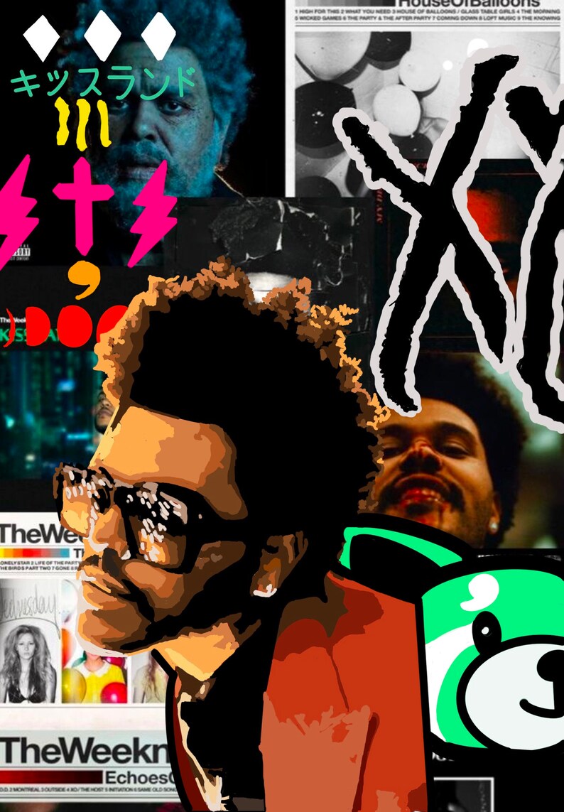 Aesthetic Collage Painting the Weeknd Wall Art Trendy Wall Art Colorful ...