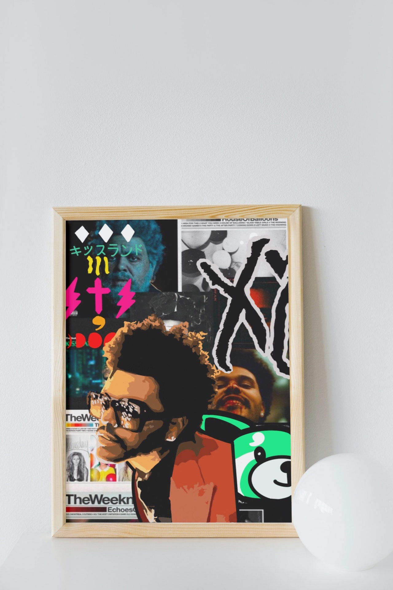 Aesthetic Collage Painting the Weeknd Wall Art Trendy Wall Art Colorful ...