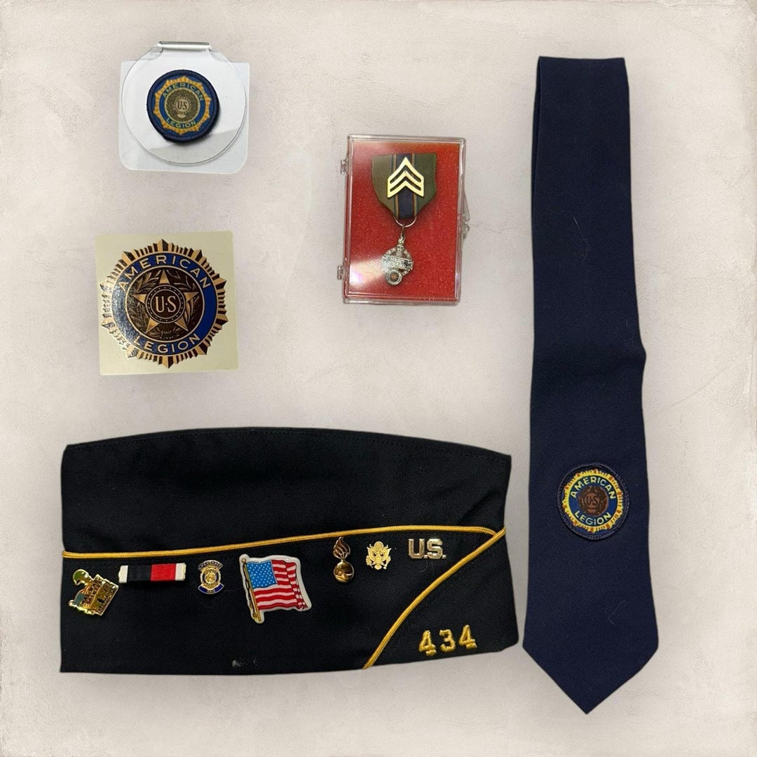 Vintage American Legion Bundle Hat Pins Stickers Wwii Military ...