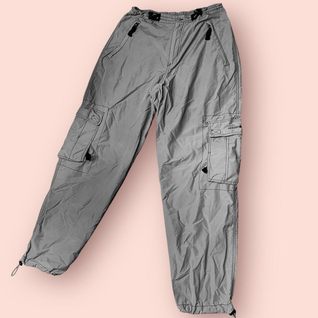 Vintage 90s Trans Nine Cargo Wide Leg Utility Convertible Pants XS ...