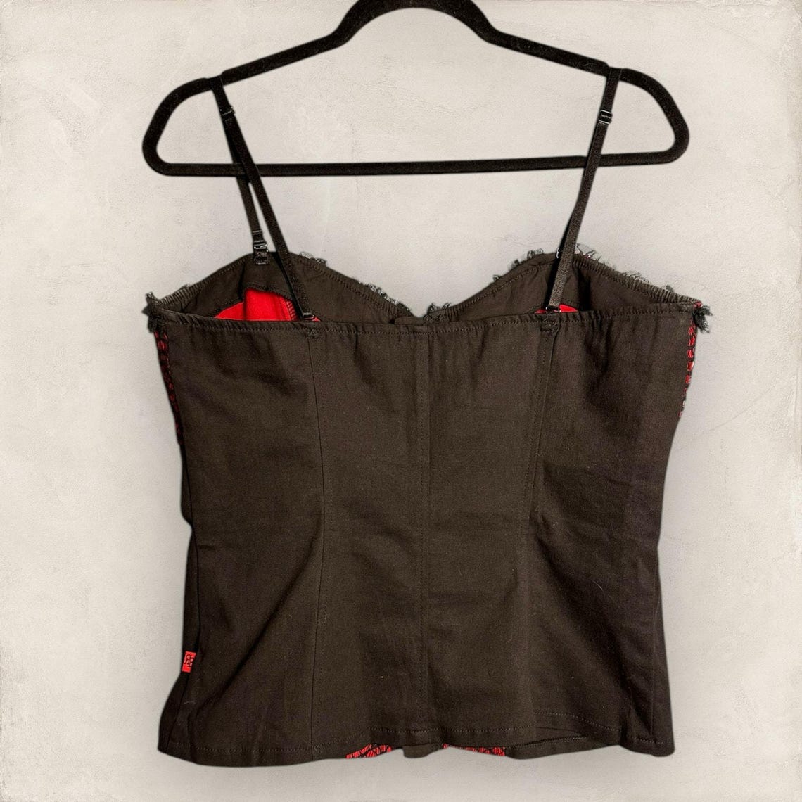 Y2K ROYAL BONES Red Lace Corset Top Xl Grunge Emo Mallcore Early 2000s ...
