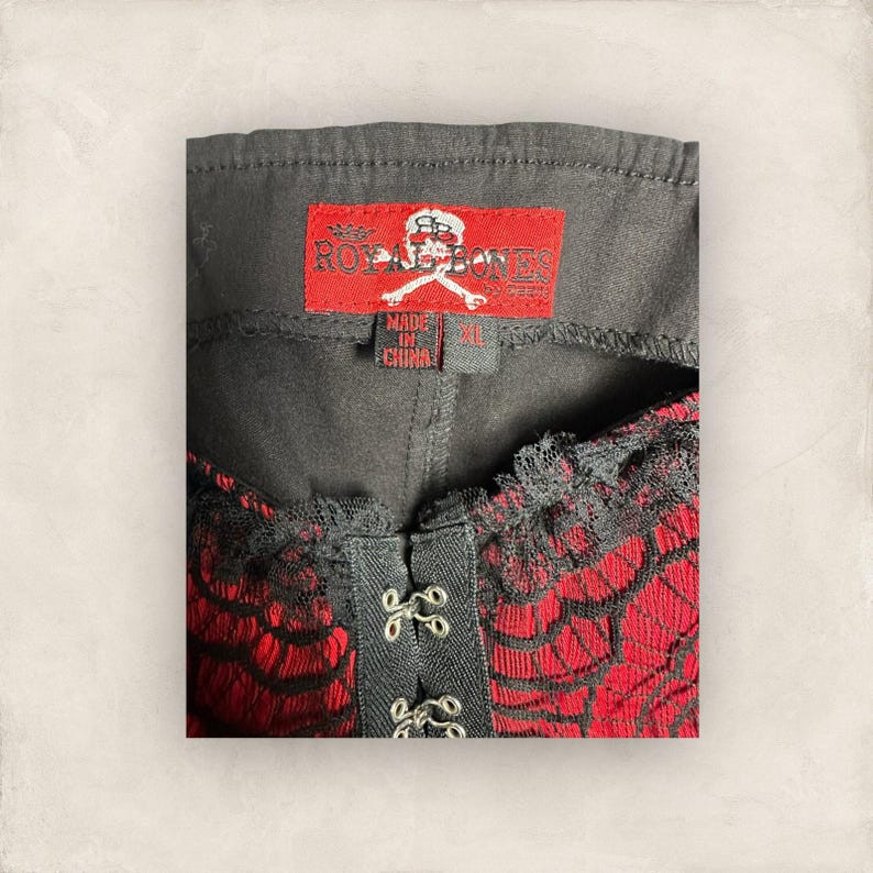 Y2K ROYAL BONES Red Lace Corset Top Xl Grunge Emo Mallcore Early 2000s ...