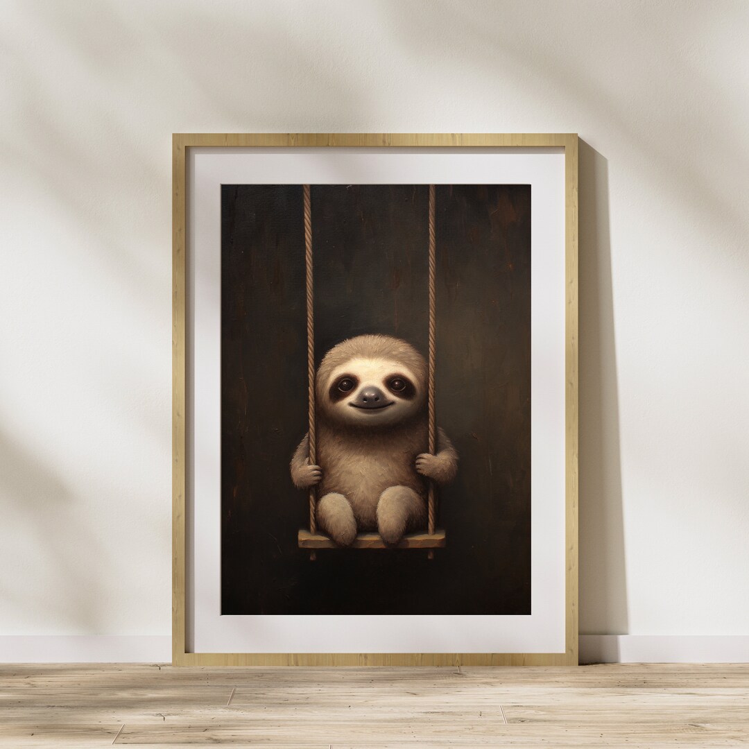 Swinging Sloth, Printable - Etsy