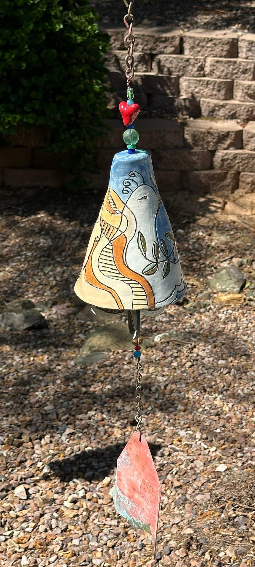 Ceramic Bell, Wind Chime, Beautiful Sound, Hand Made, Hand Carved, Hand ...