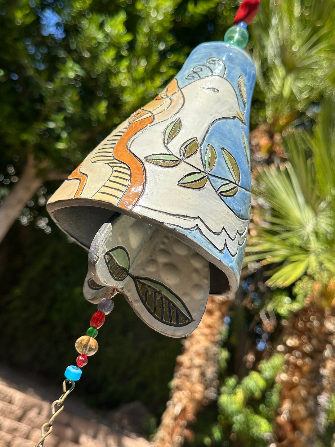 Ceramic Bell, Wind Chime, Beautiful Sound, Hand Made, Hand Carved, Hand ...