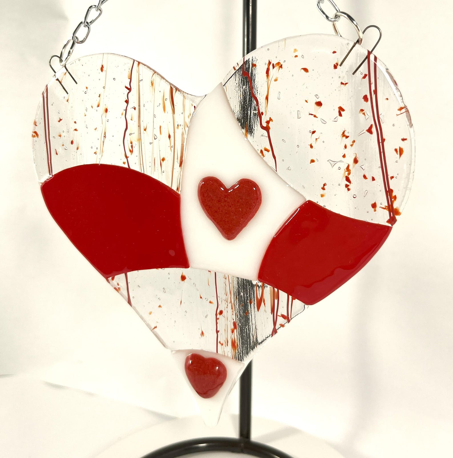 Confetti Heart Fused Glass Suncatcher - Etsy