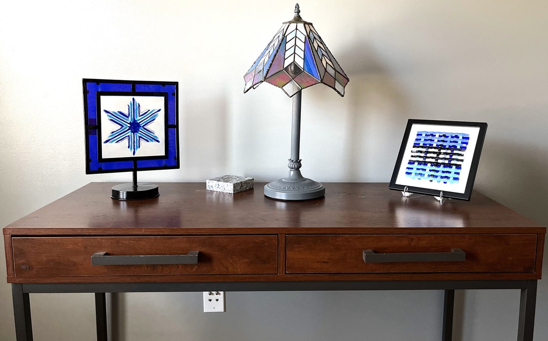 Tiffany Mission Style Vintage Stained Glass Electric Table Lamp and ...