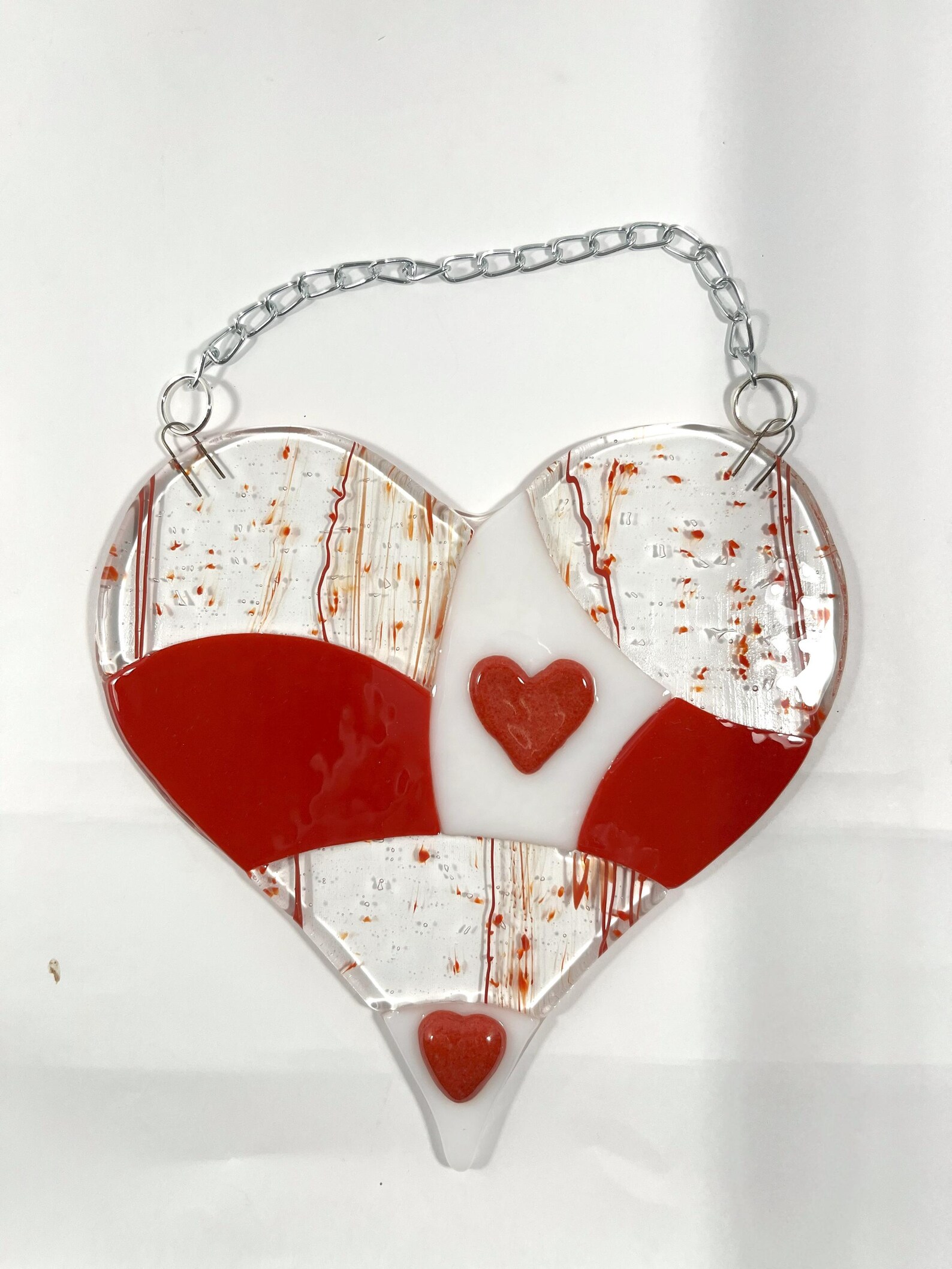 Confetti Heart Fused Glass Suncatcher - Etsy