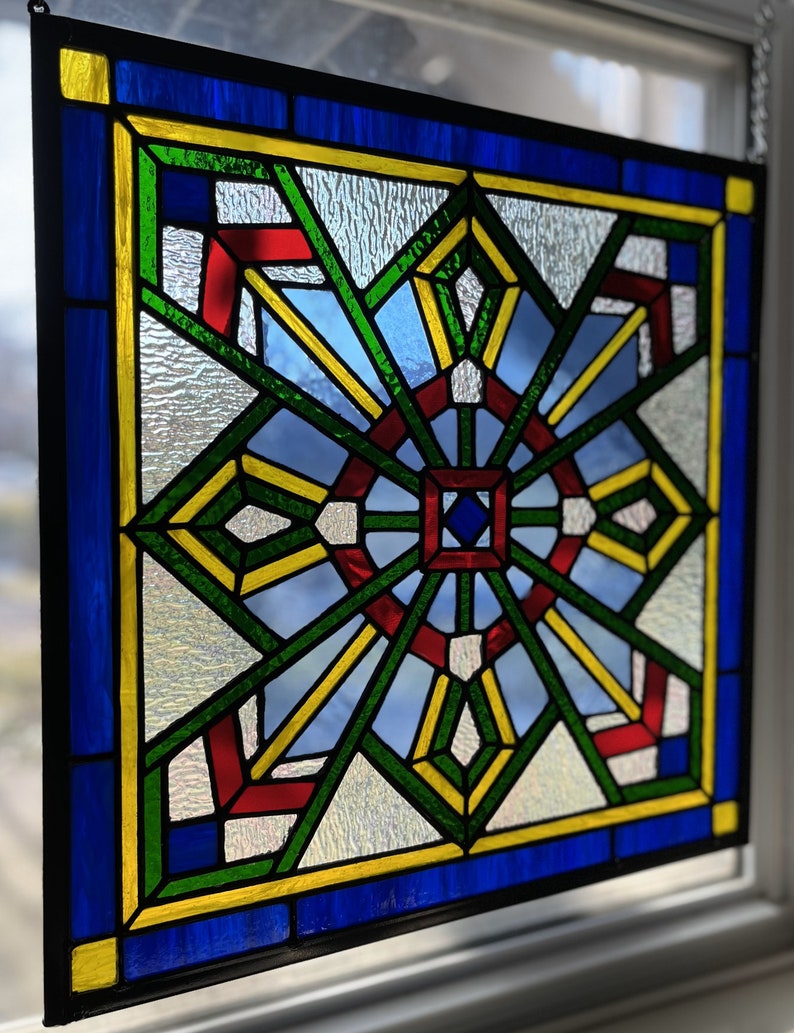 Multi-colored Stained Glass Panel - Etsy