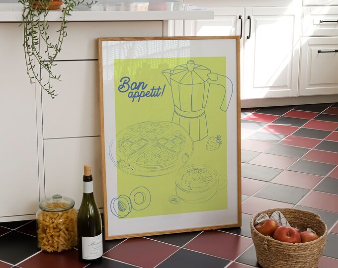 Retro Food Print, Vintage Food Art, Dinner Party Art, Kitchen Poster ...