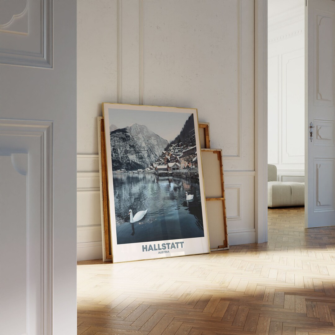 Hallstatt Austrian Travel Poster, Hallstatt Landscape Travel Art Wall ...