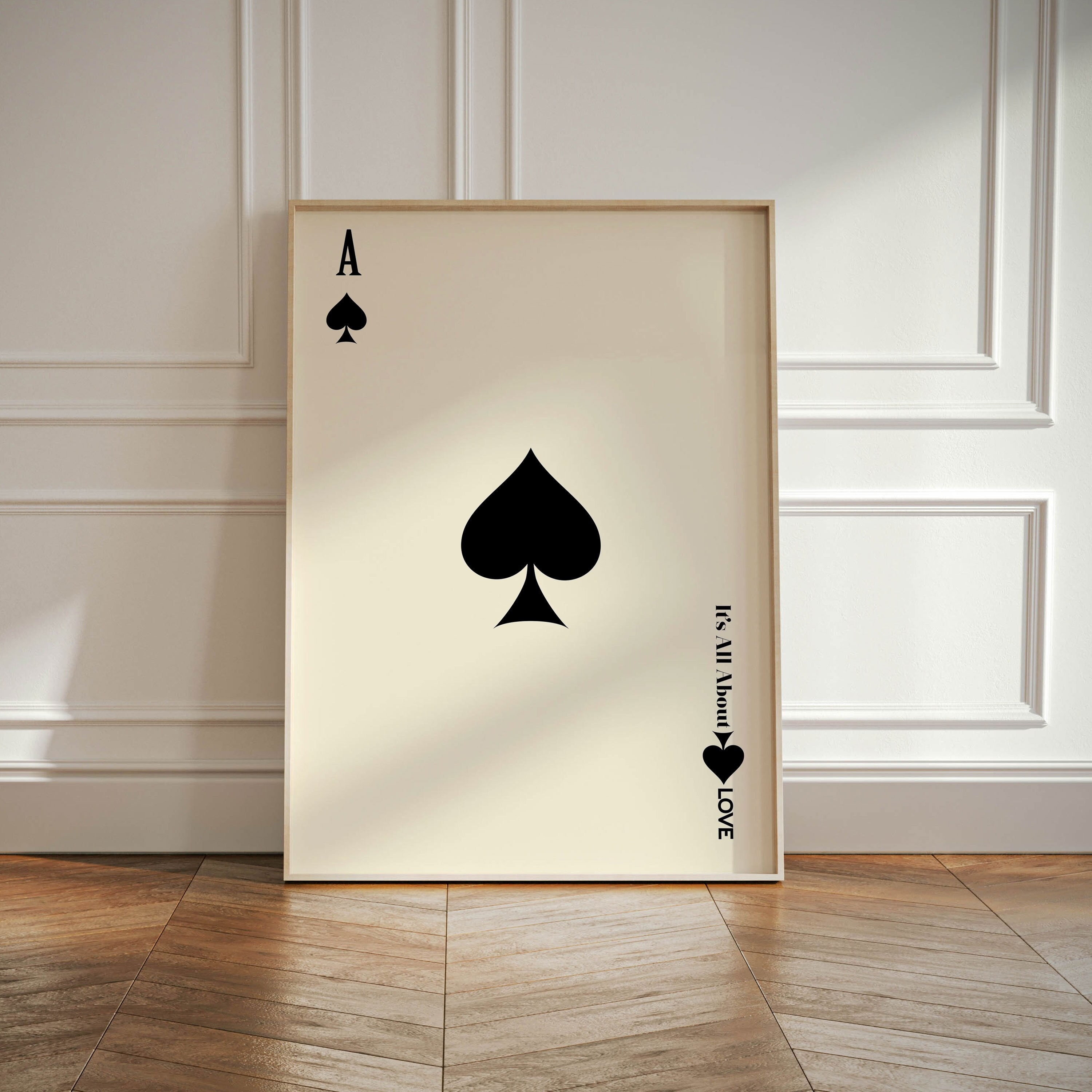 Ace of Spades Print, Playing Card Poster, Trendy Retro Art, Bar Decor ...