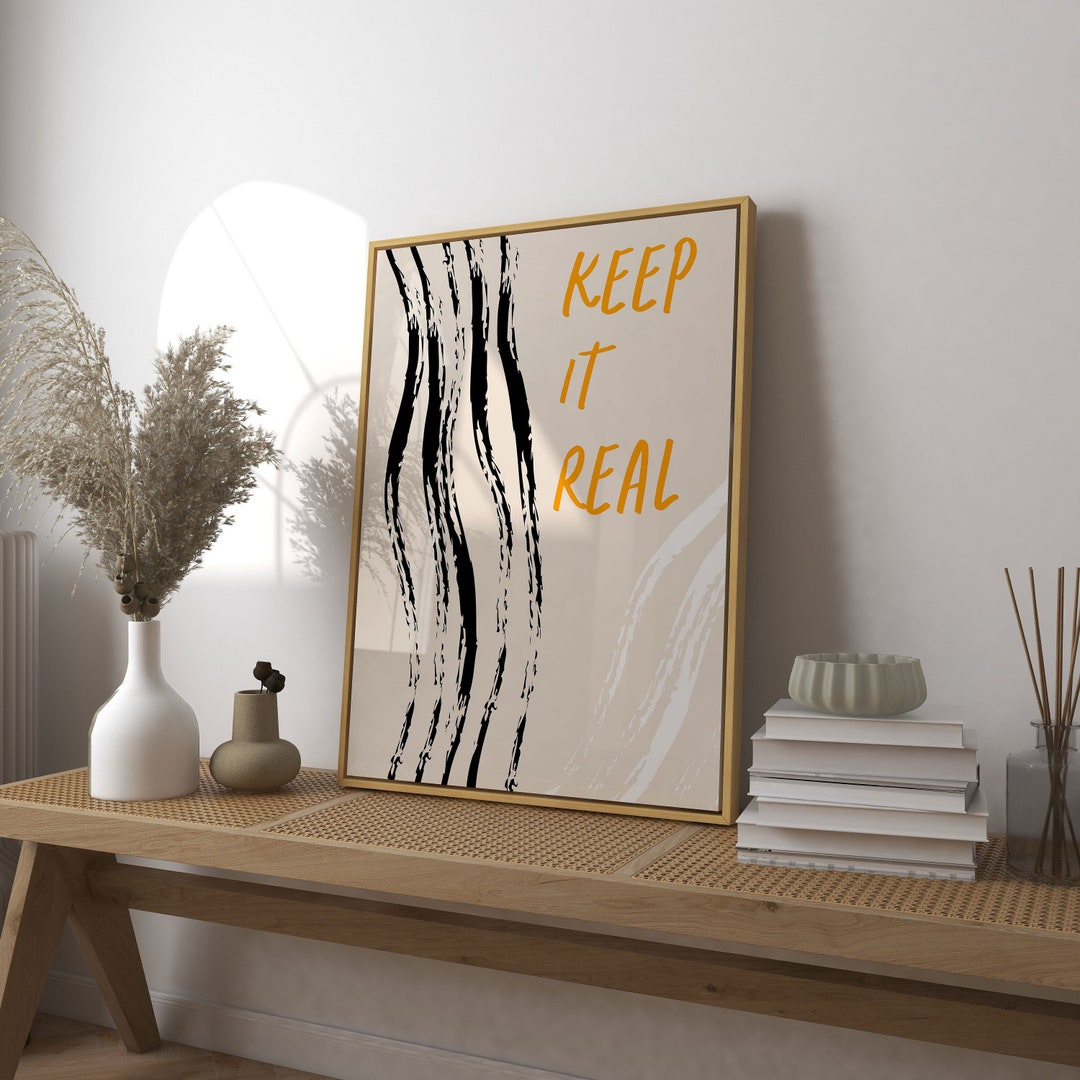 Keep It Real Quote Motivational Poster, Trendy Retro Art, Bar Decor ...