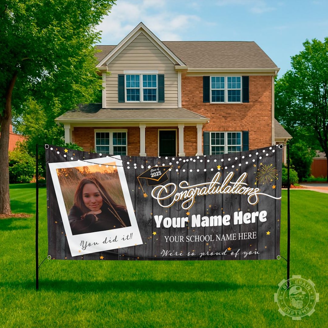 Custom Graduation Photo Banner: Class of 2025, Personalized Vinyl - Etsy