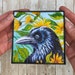 Crow in Sunflowers Watercolor Print Housewarming Gift Under 20, Framed ...