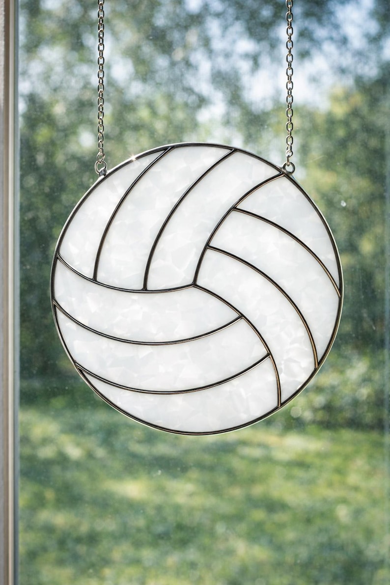 Volleyball Stained Glass Sun Catcher Printable Pattern, Digital ...