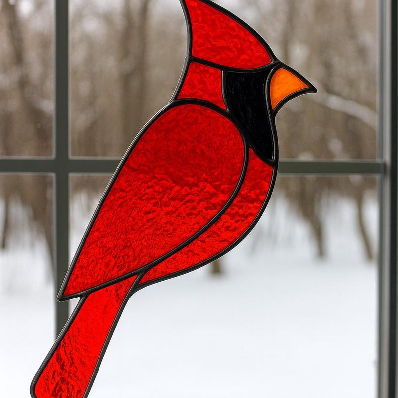 Glass Stained Cardinal - Etsy UK
