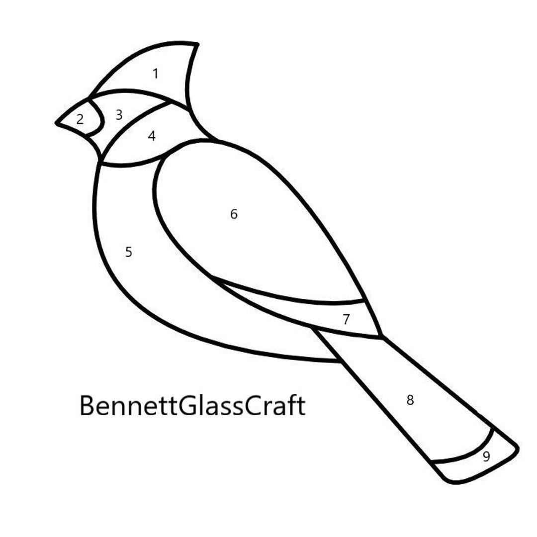 Blue Jay Stained Glass Sun Catcher Pattern PDF - Etsy