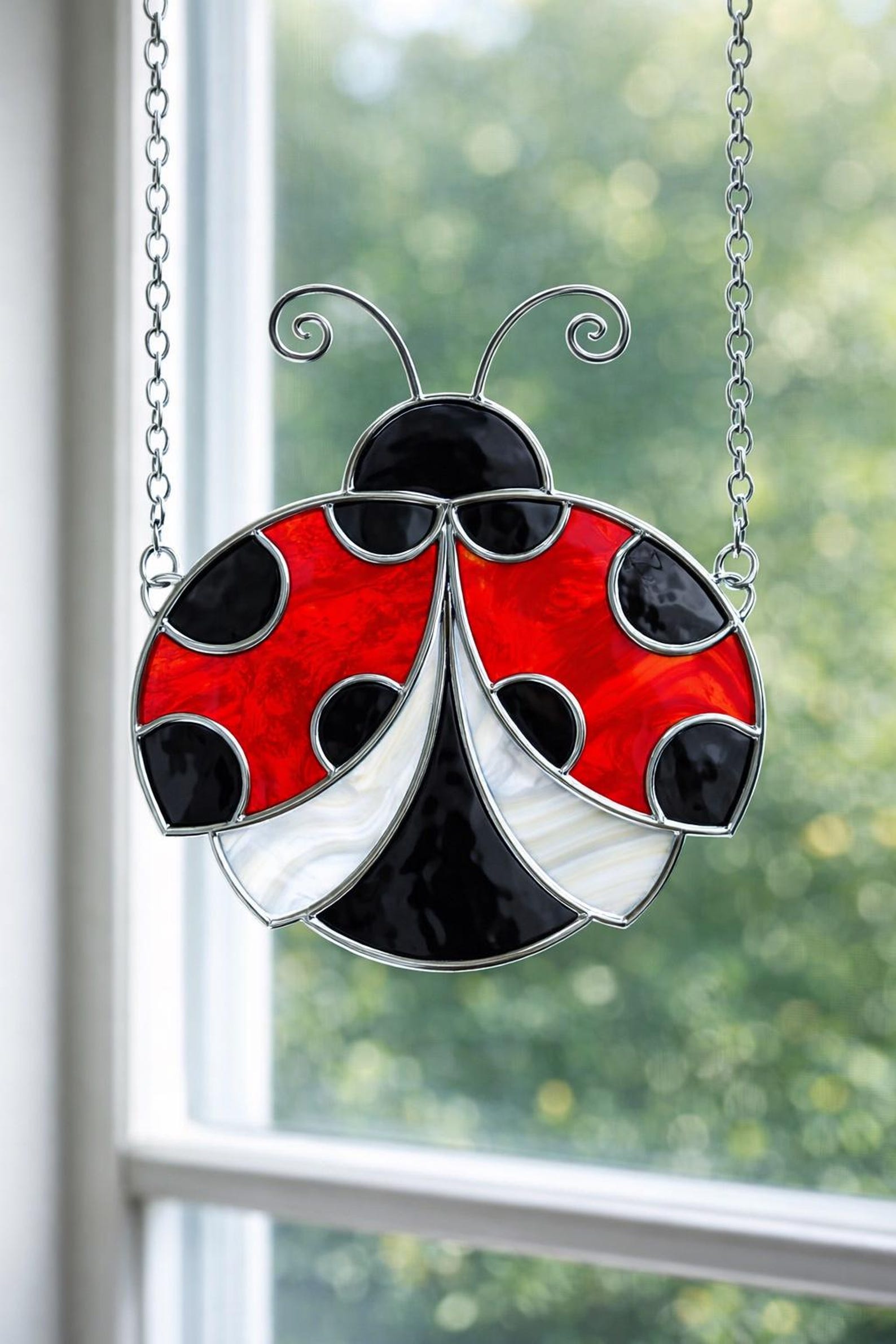 Lady Bug Stained Glass Sun Catcher Printable Pattern, Digital Download ...