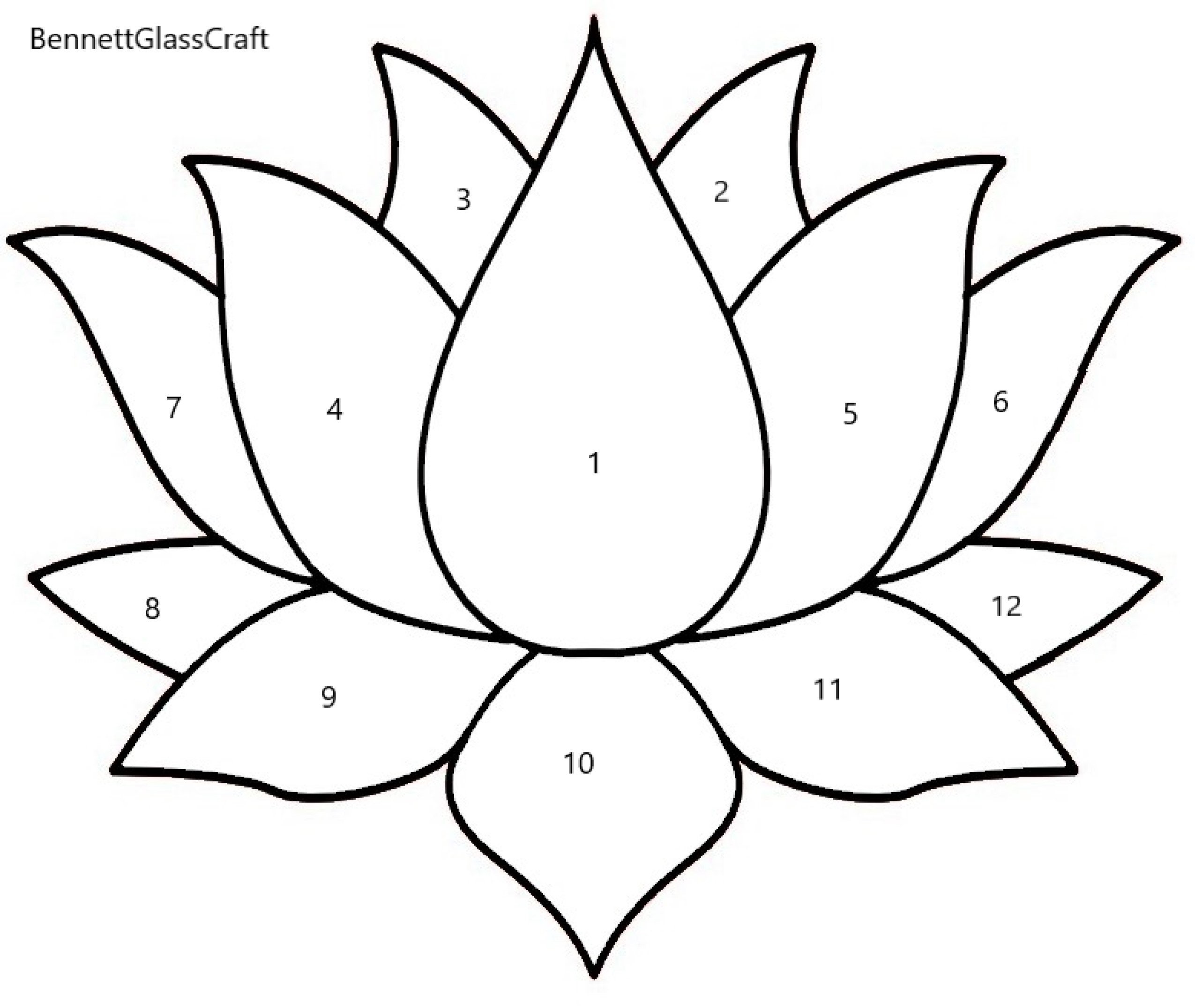 Lotus Flower Stained Glass Sun Catcher Pattern/ Digital Download PDF - Etsy