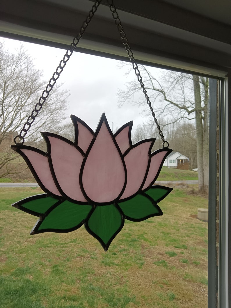 Lotus Flower Stained Glass Sun Catcher Pattern/ Digital Download PDF - Etsy