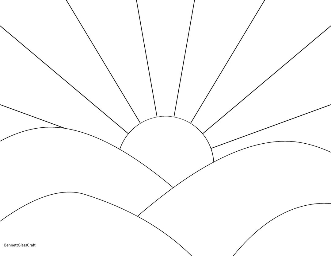 Sunrise Stain Glass Pattern - Etsy