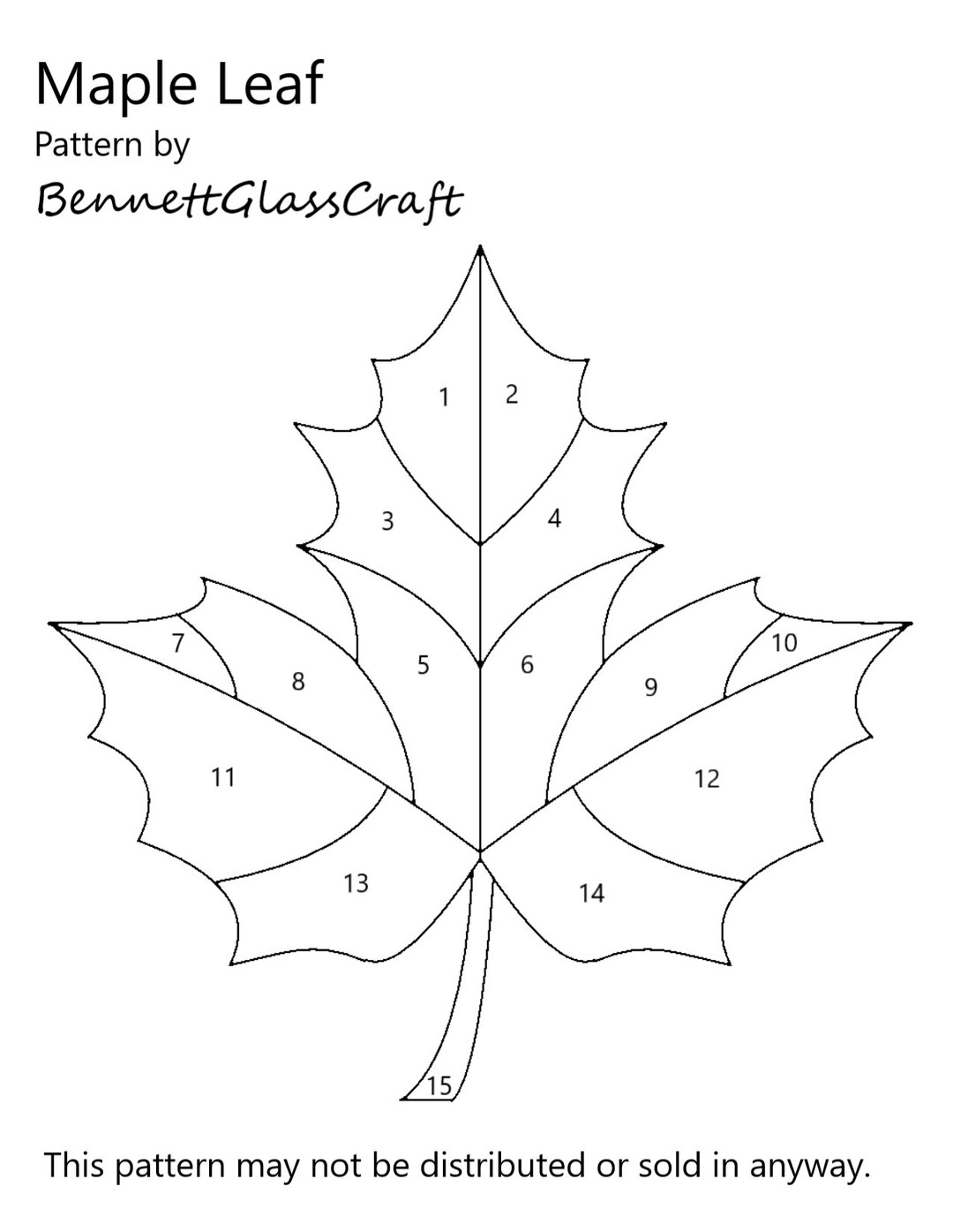 Maple Leaf Sun Catcher Pattern - Etsy