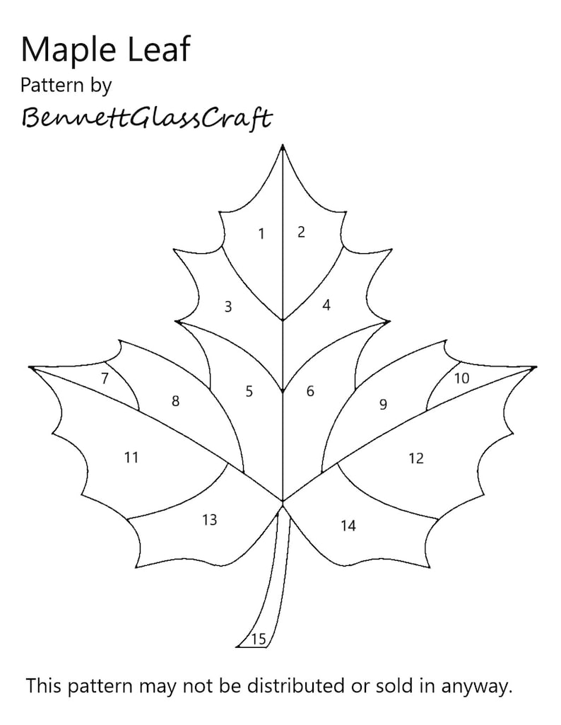 Maple Leaf Sun Catcher Pattern - Etsy