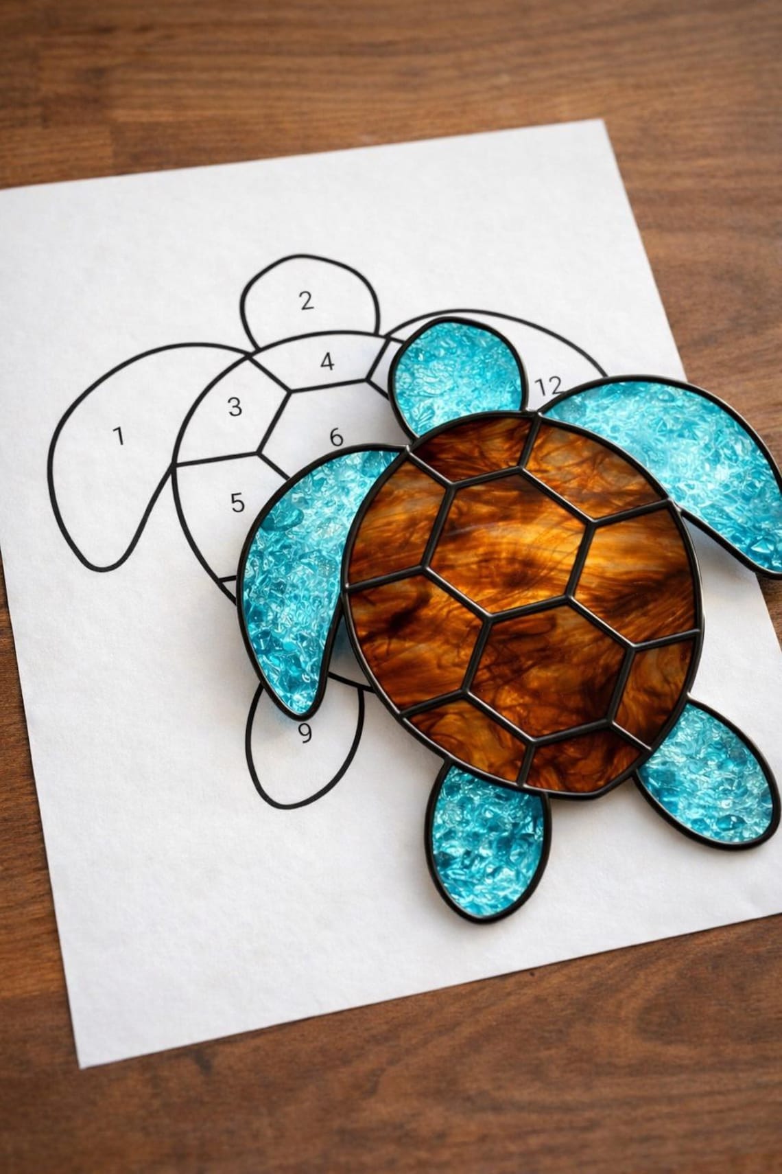 Sea Turtle Stained Glass Sun Catcher Pattern, Digital Download PDF - Etsy