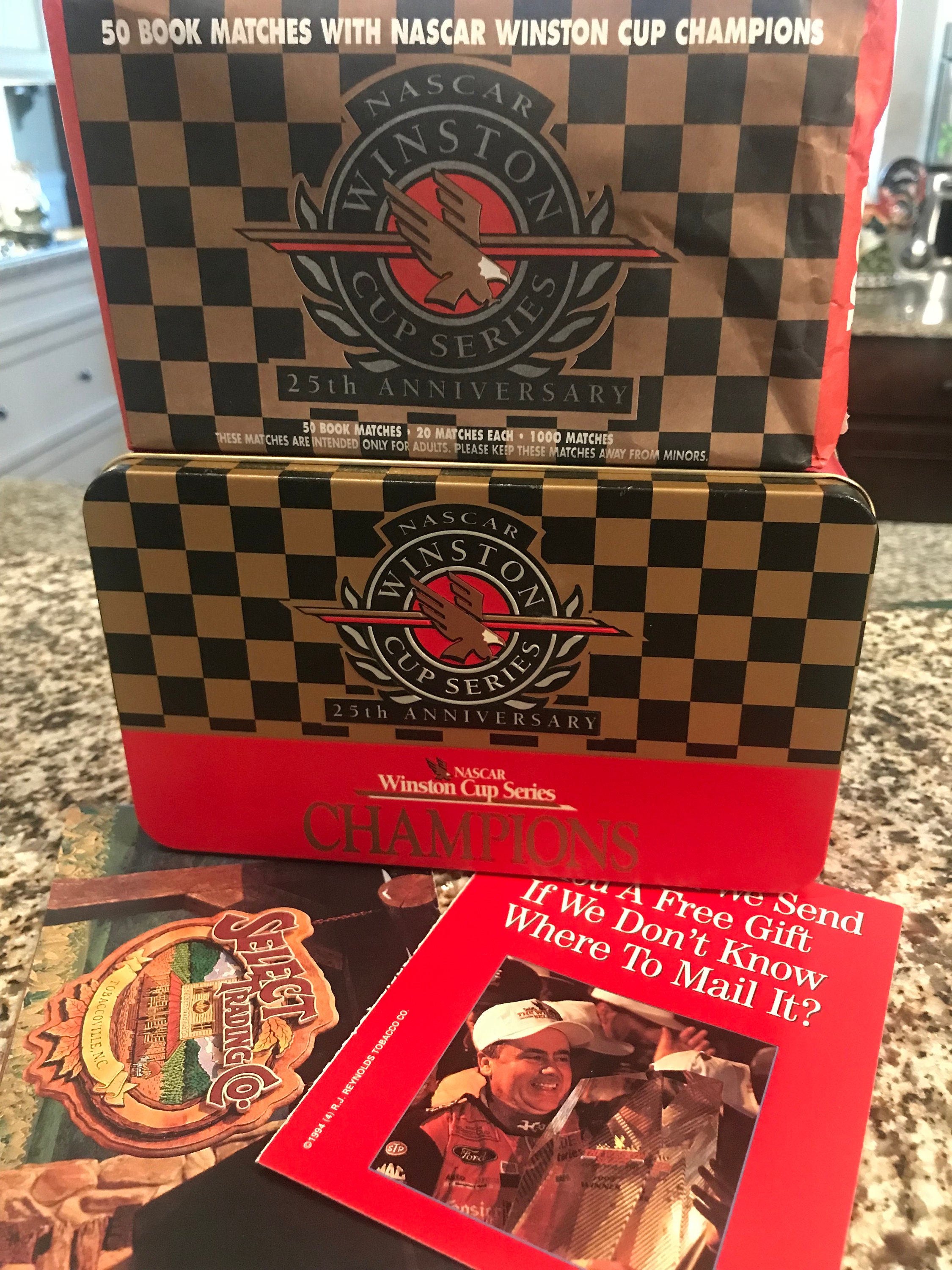 Nascar Winston Cup Series 25TH Anniversary Tin With Matches and ...