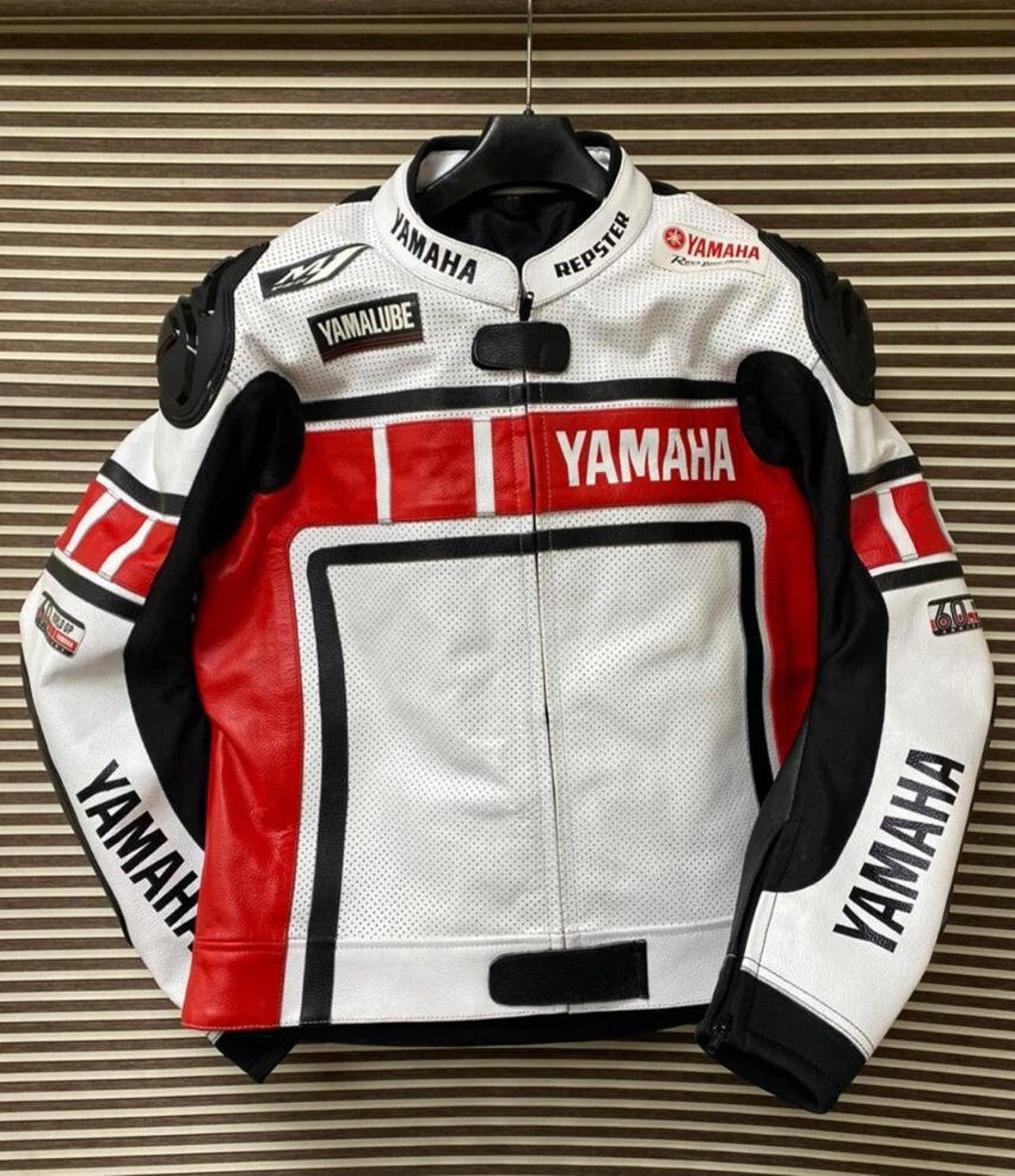 Yamaha Motorbike Racing Leather Jacket-cowhide Leather and Certified ...